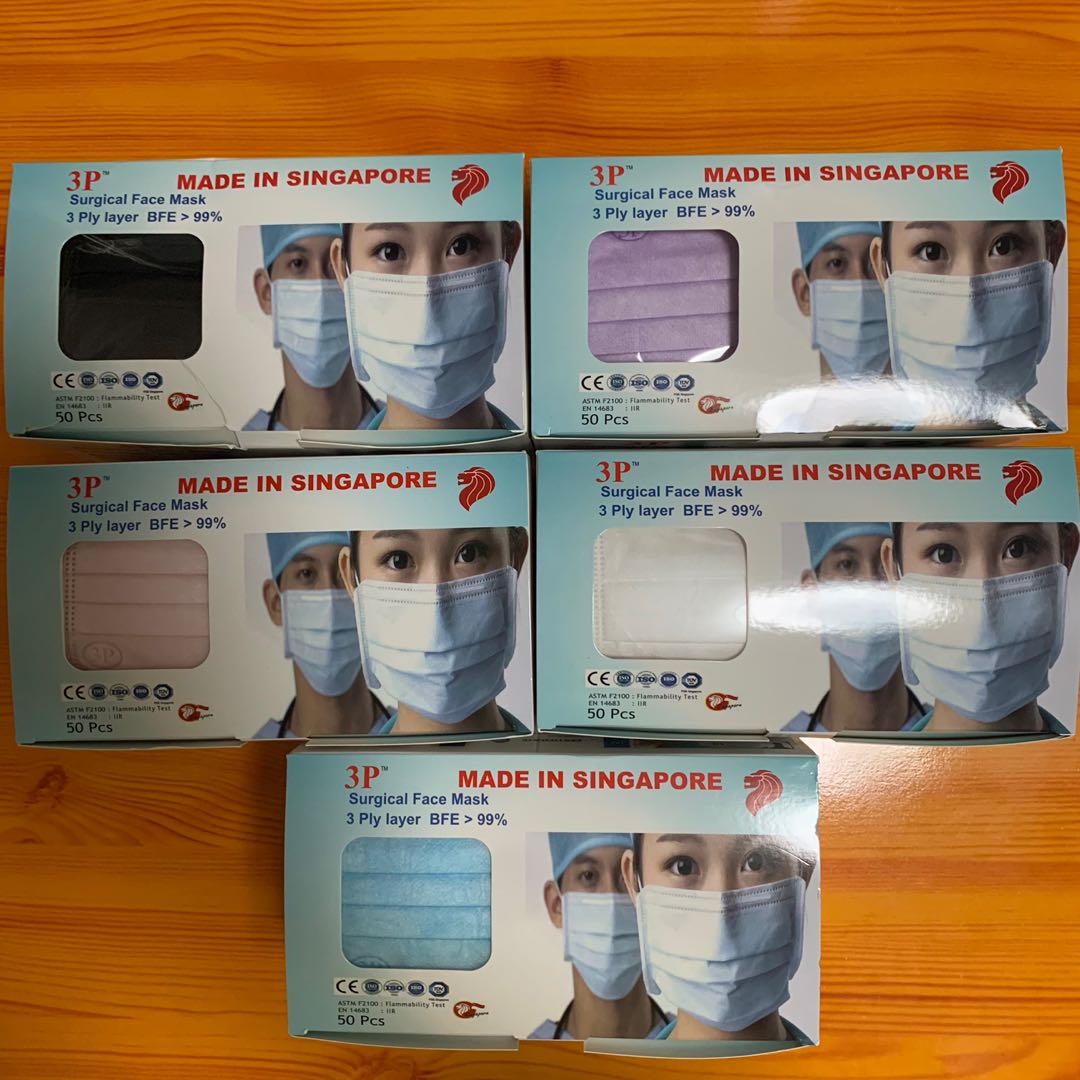 3P Surgical Mask (Made in SG) 3ply Singapore Mask, Health & Nutrition ...