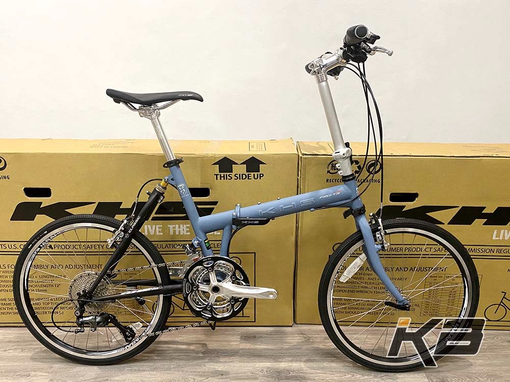 (獨家) 全新 2022 台灣KHS功學社 F20-T3F 451 藍灰/霧黑 Shimano Tiagra 30速 (T3F451 摺車) (not dahon tern), 運動產品 ...