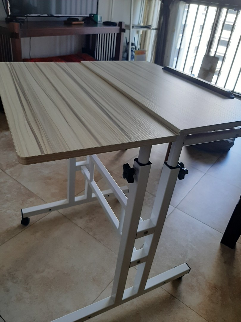 Adjustable height movable study/ computer table, Furniture & Home ...
