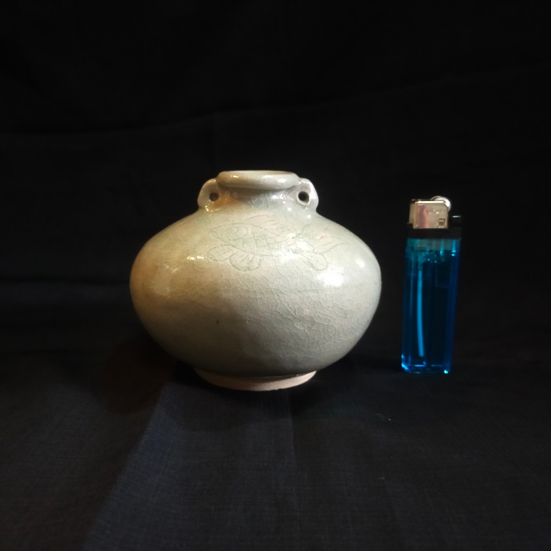 Buli - buli keramik celadon t.10 cm, Antik, Pajangan di Carousell