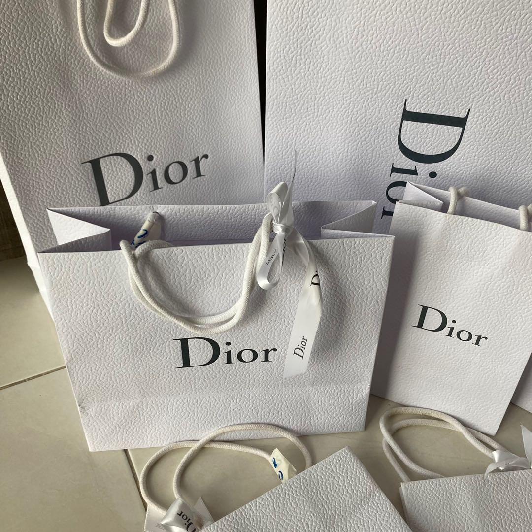 Dior Paper bag Classic white black wording, Luxury, Bags & Wallets on ...