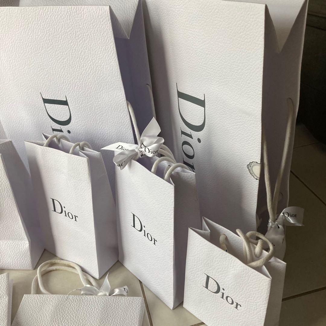 Dior Paper bag Classic white black wording, Luxury, Bags & Wallets on ...