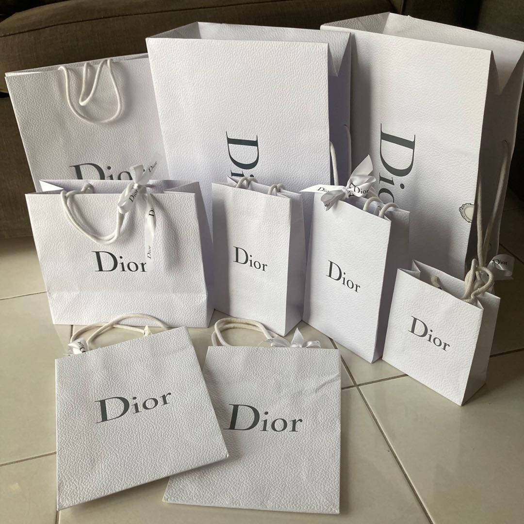 Dior Paper bag Classic white black wording, Luxury, Bags & Wallets on ...