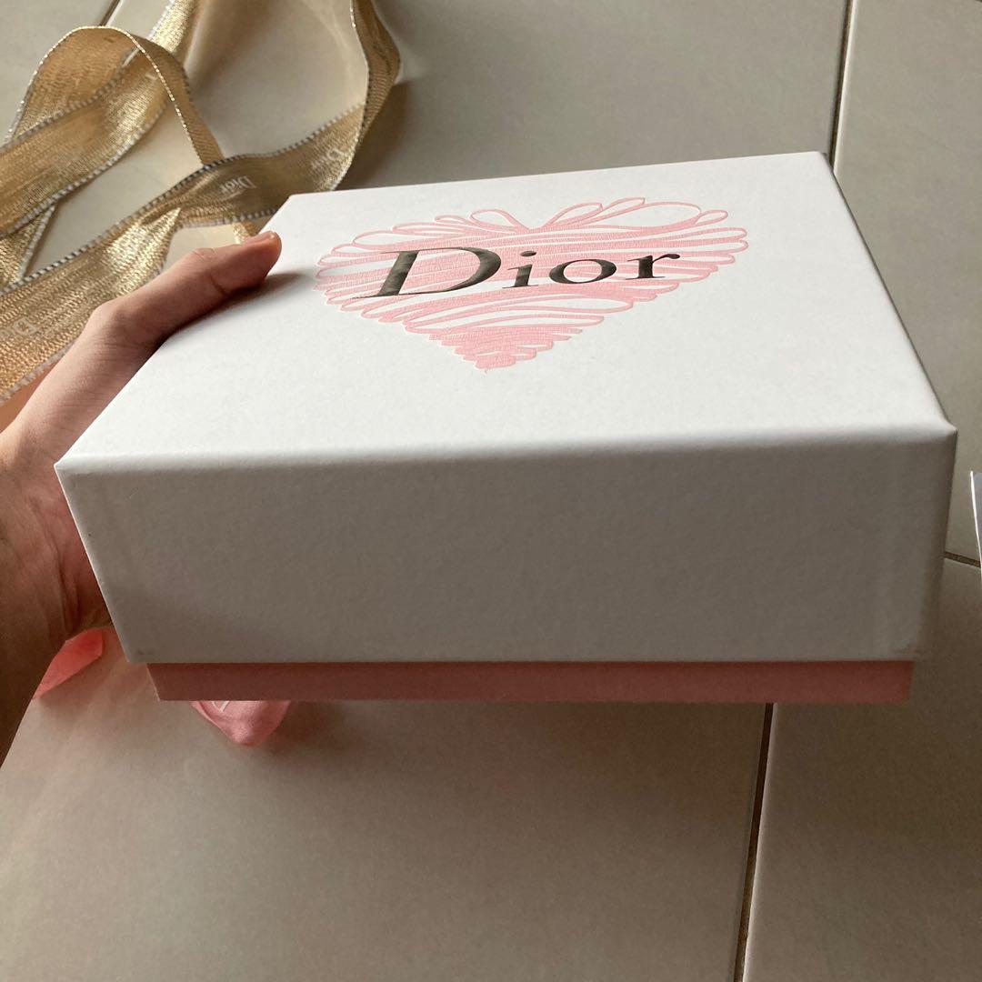 Dior Valentine Box with pink gold ribbon and Dior tissue paper, Luxury ...