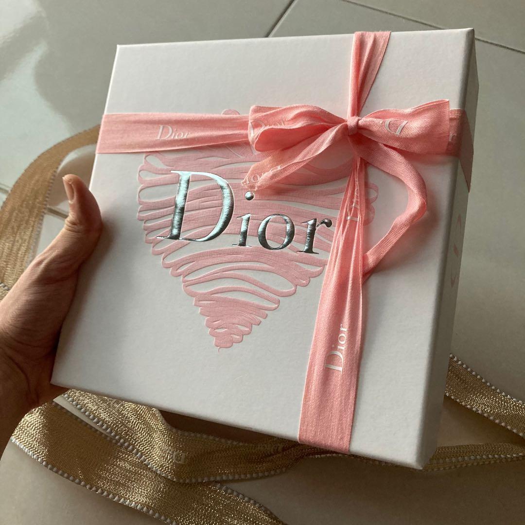 Dior Valentine Box with pink gold ribbon and Dior tissue paper, Luxury ...
