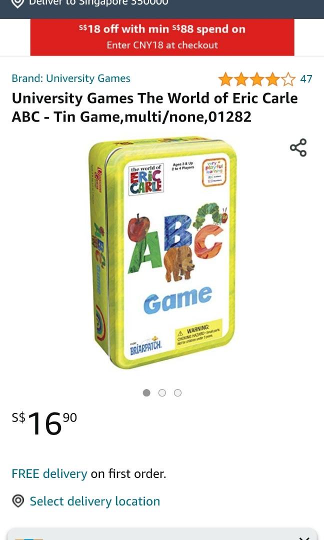 Eric Carle ABC Game, Hobbies & Toys, Toys & Games on Carousell