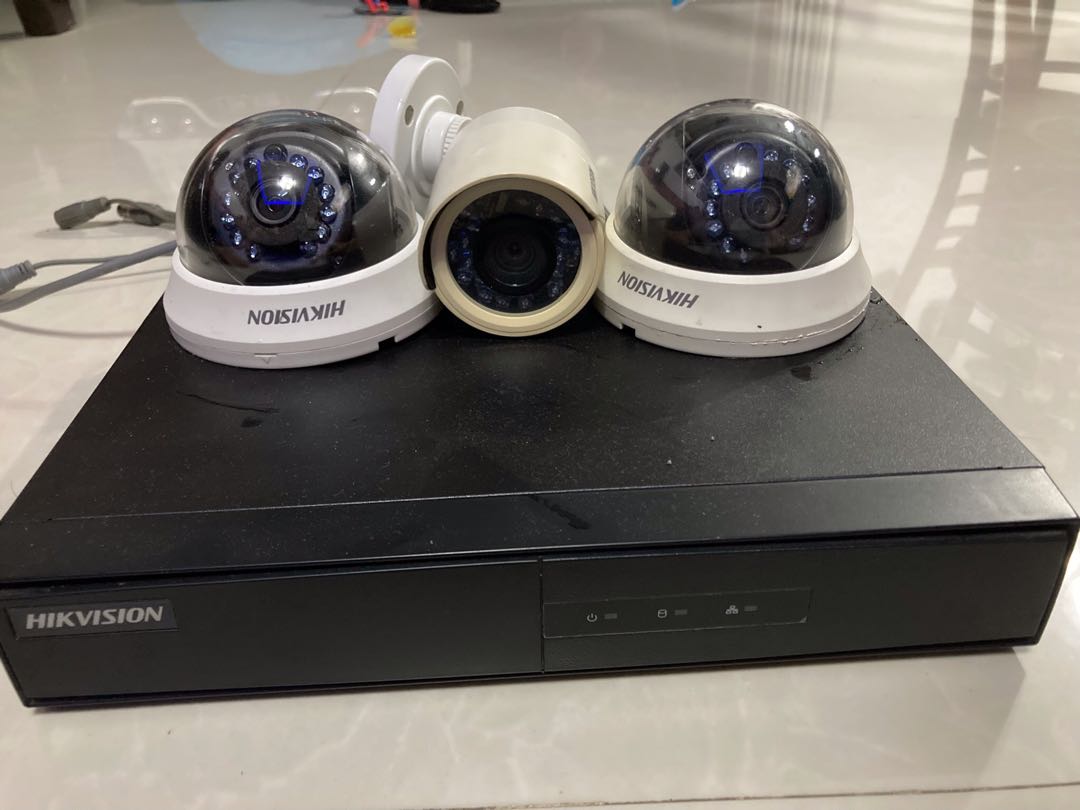Hikvision 4ch Dvr with 3 Hikvision analog CCTV cameras, Furniture ...