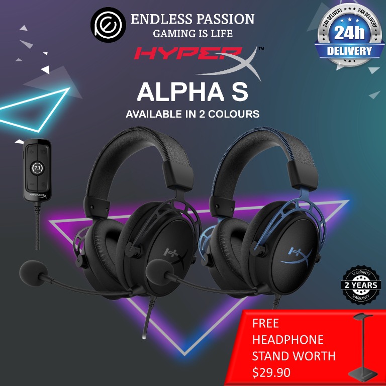 Hyperx Cloud Alpha S (Black / Blue), Audio, Headphones & Headsets on ...