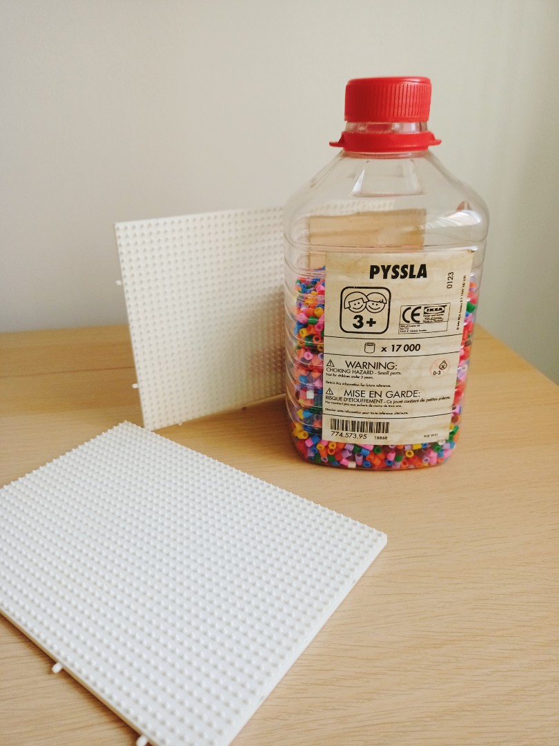 IKEA PYSSLA beads (leftover) with 2 boards, Hobbies & Toys, Stationery ...