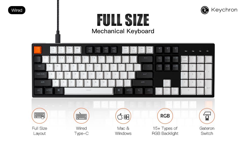 Keychron C2 Full Sized Mechanical Keyboard, Computers & Tech, Parts ...