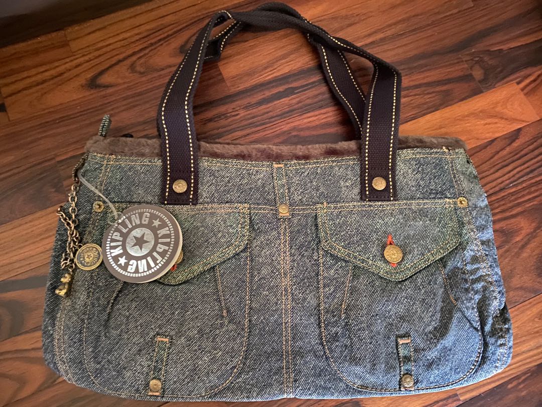 Kipling denim shoulder bag, Women's Fashion, Bags & Wallets, Shoulder ...