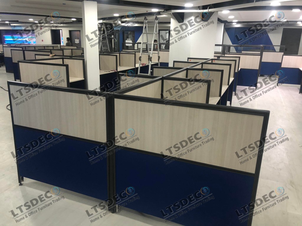 LINEAR WORKSTATION TABLE OFFICE PARTITIONS, Furniture & Home Living ...
