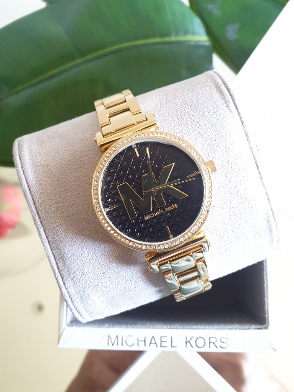 Michael Kors Three-Hand 36mm Sofie MK4334 Gold , Black Dial With 1 Year ...