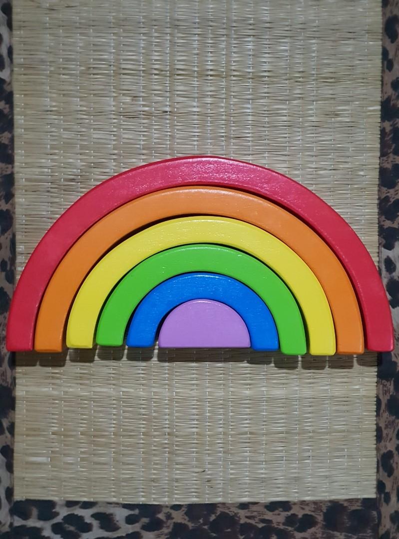 Montessori Wooden Rainbow Stacker, Hobbies & Toys, Toys & Games on ...