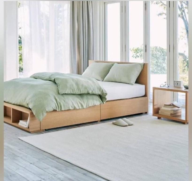Muji Bed Frame (Queen Size), Furniture & Home Living, Furniture, Bed ...