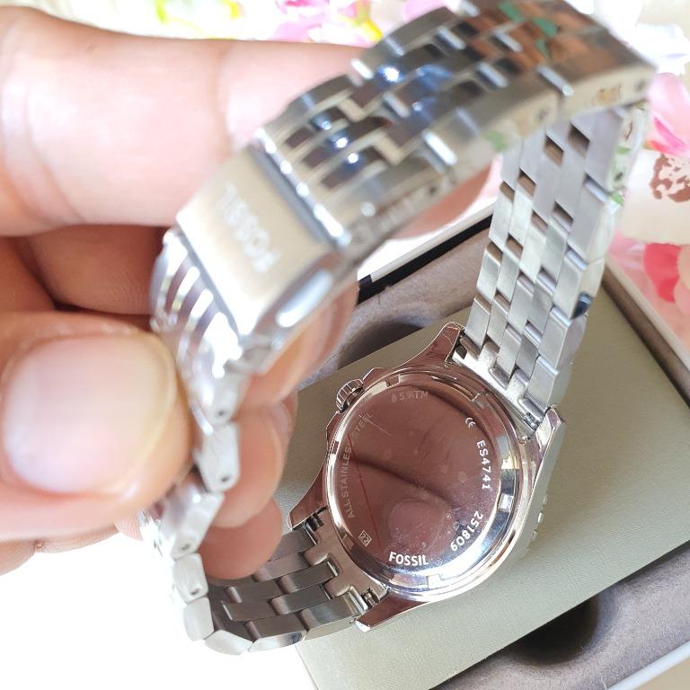 Original Fossil ES4745 Three-Hand Date Two-Tone Watch-Gold With 1 Year ...