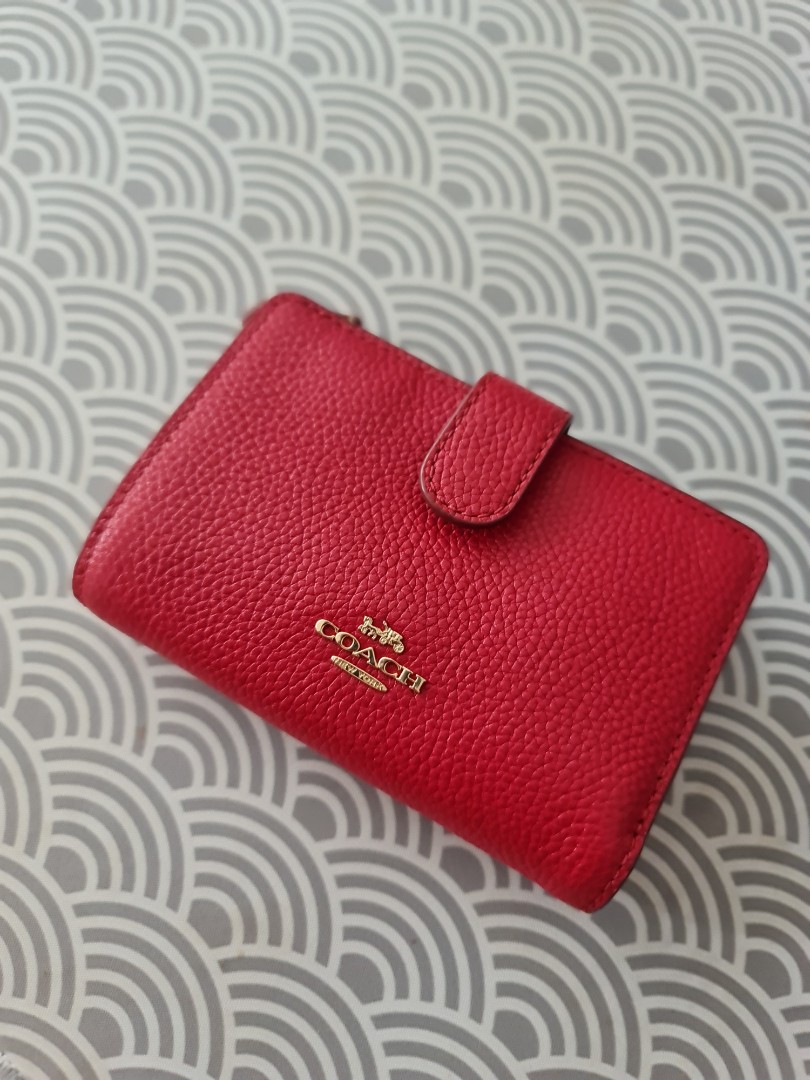 Original red COACH lady wallet, Luxury, Bags & Wallets on Carousell