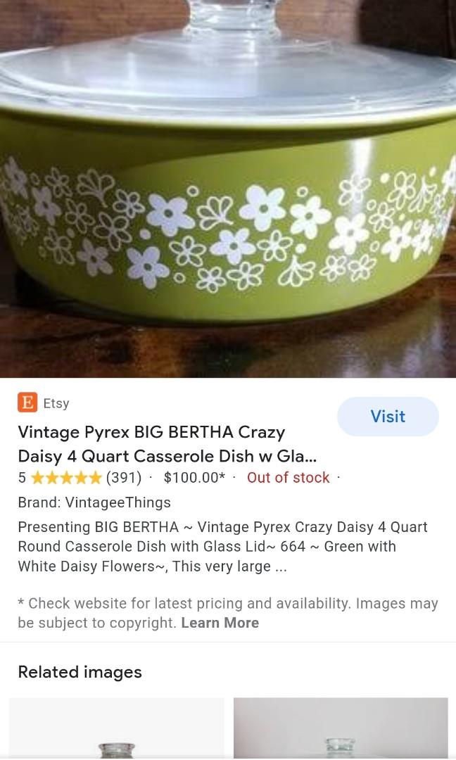 Rare 4qt/4L Pyrex Big Bertha Ovenware Round Casserole Spring Blossom ...