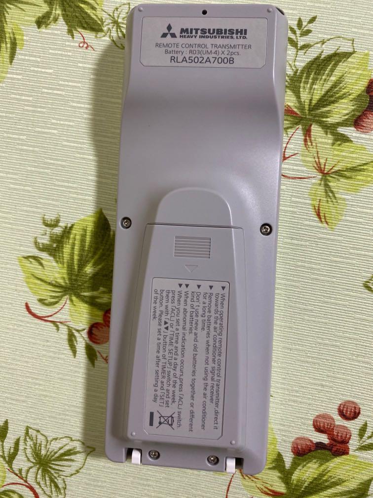 RLA502A700B Mitsubishi Remote Controller, TV & Home Appliances, Air ...
