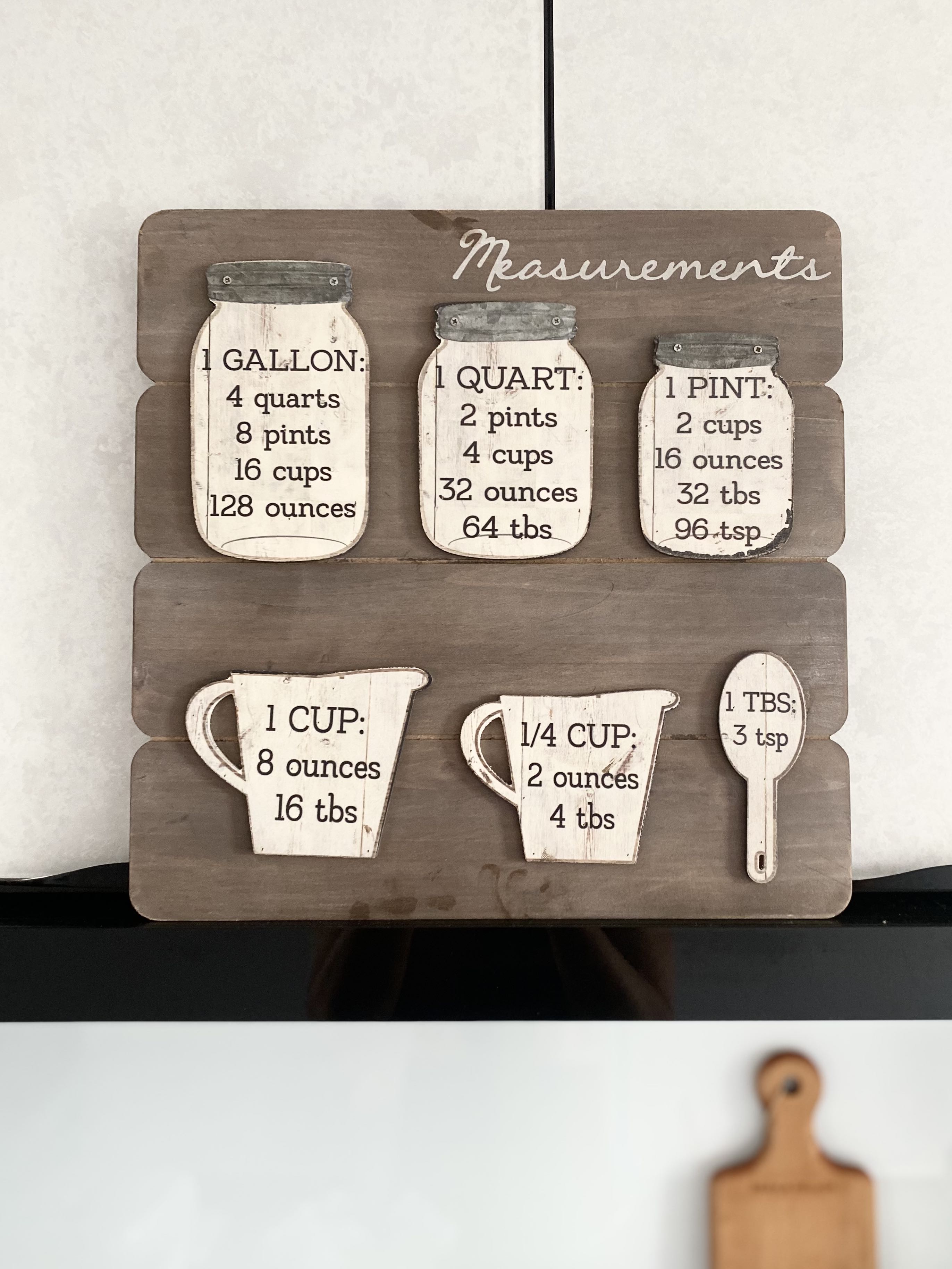 Rustic decorative measurement kitchen wall plaque, Furniture & Home ...