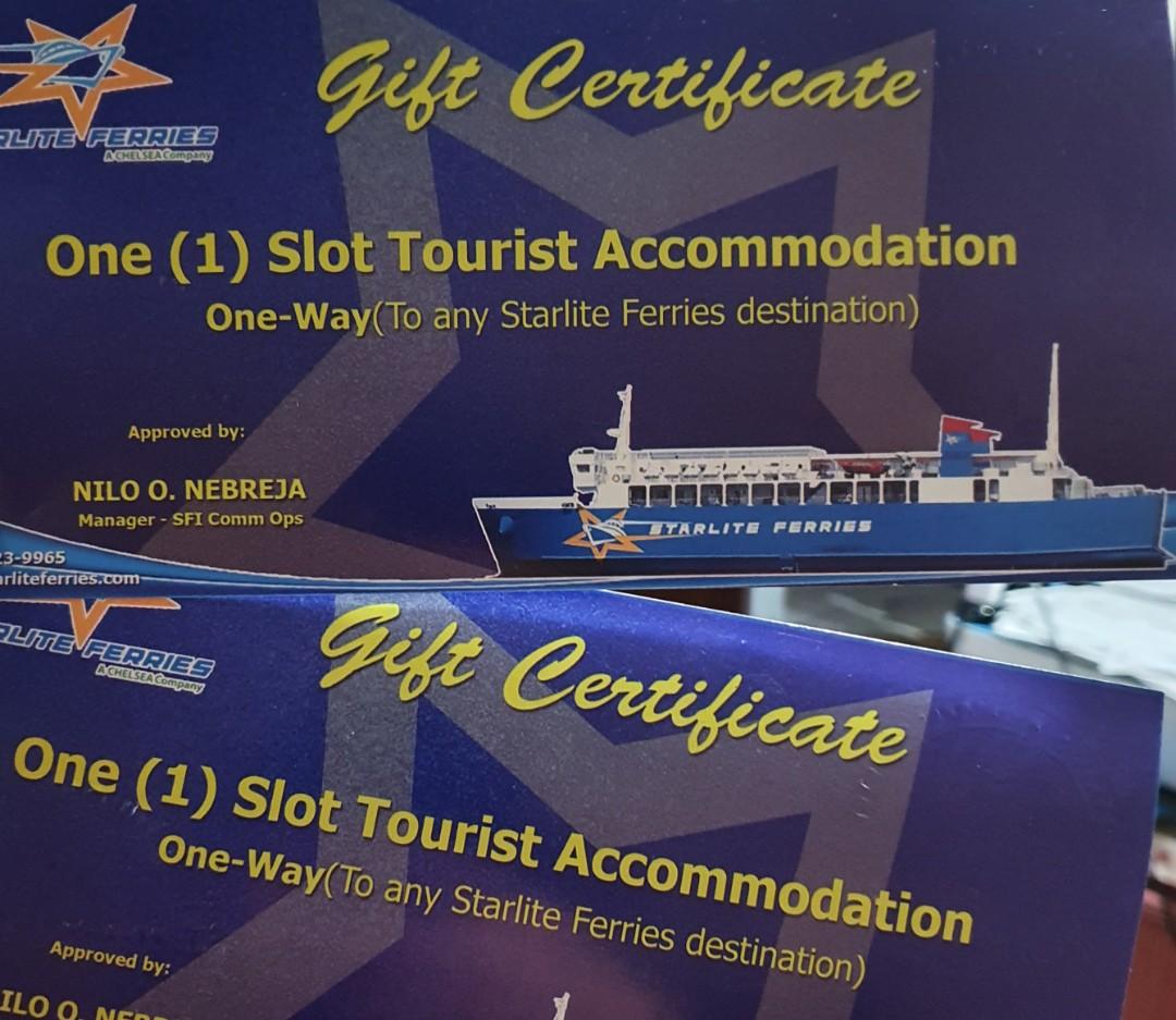 Starlite Ferries GC Tourist Accommodation (2-way), Tickets & Vouchers ...