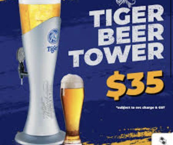 Tiger Beer tower, Food & Drinks, Alcoholic Beverages on Carousell