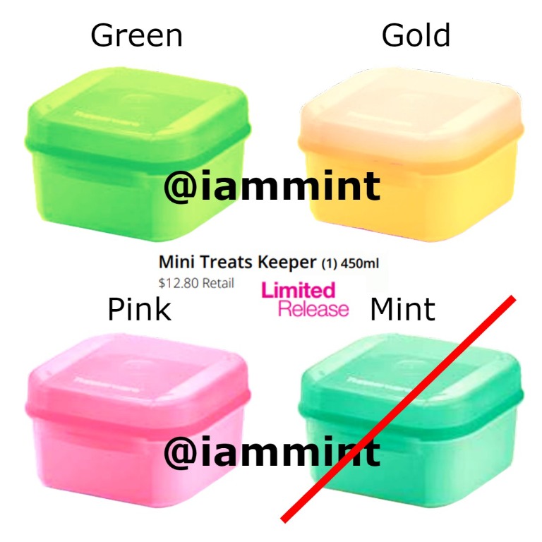 Tupperware 450 ml Mini Signature Line Square Box Container Treat Keeper ...