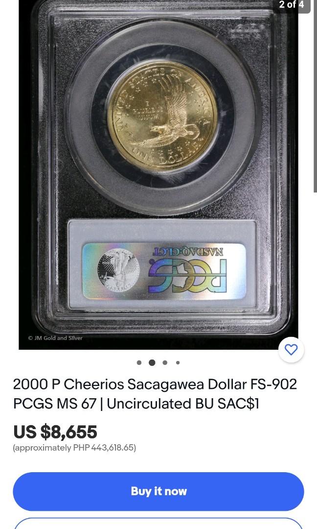 2000 P CHEERIOS SACAGAWEA DOLLAR BU, Hobbies & Toys, Memorabilia ...