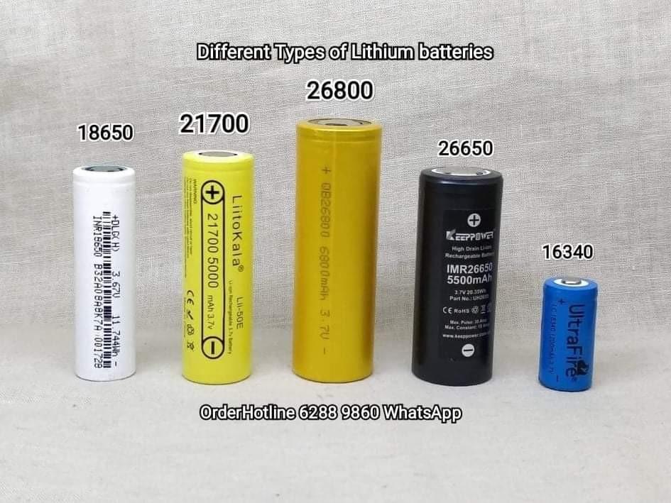 戰術電筒用鋰離子電池新成員：26800（特大容量 6800 mAh）Li-ion cell, lithium battery, 運動產品 ...