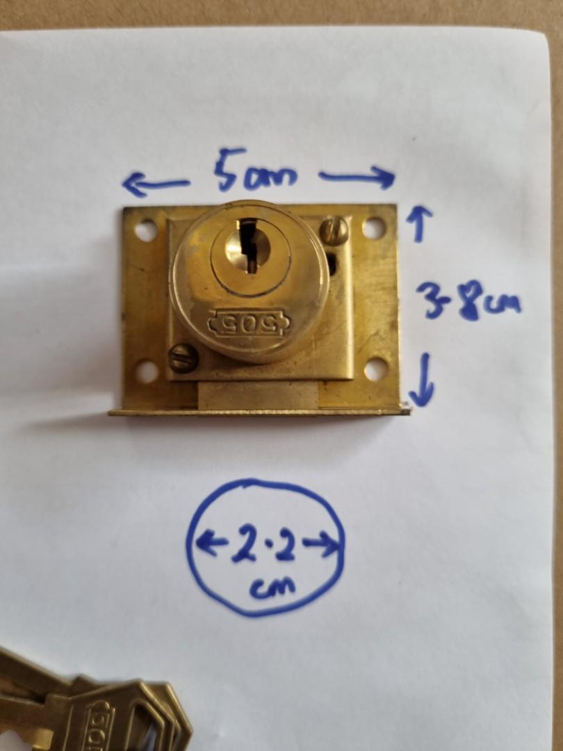 BNIB brass drawer lock, Furniture & Home Living, Security & Locks ...