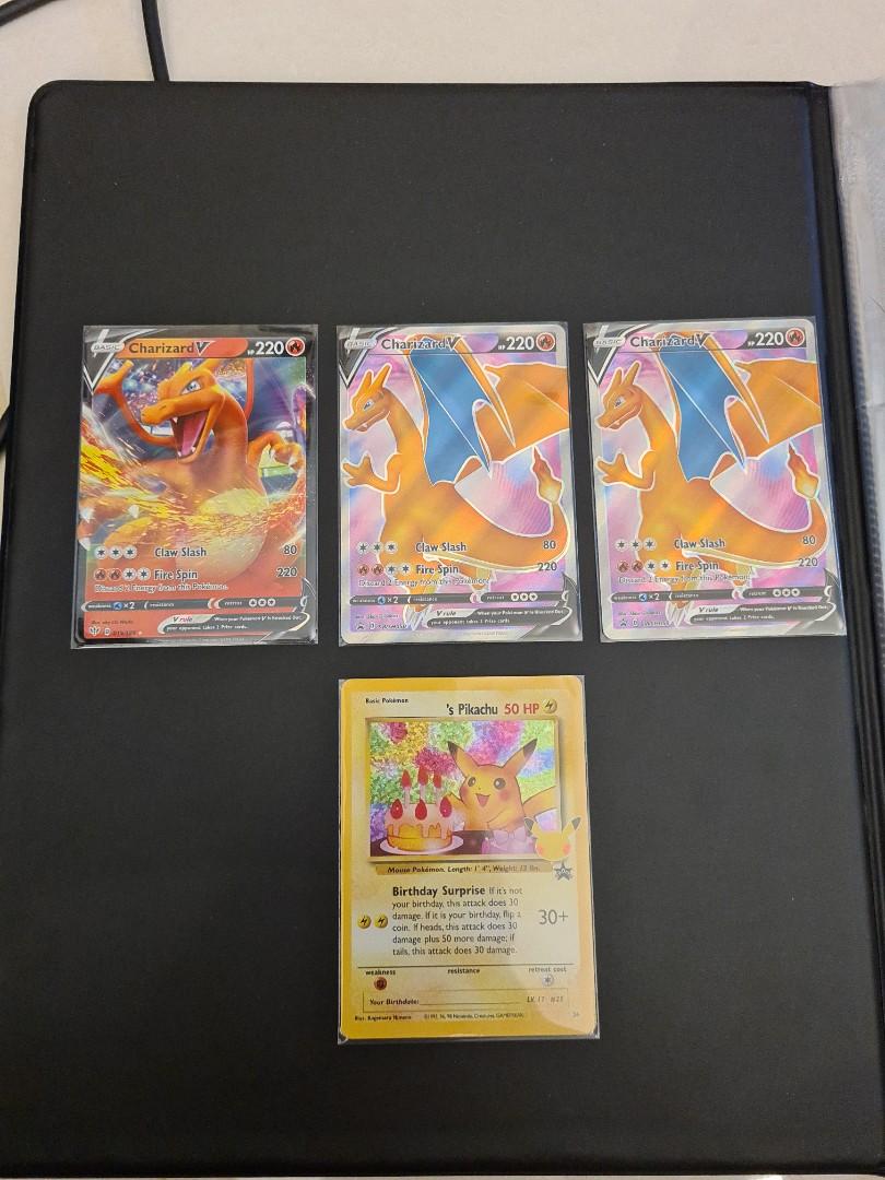 Charizard and Birthday Pika, Hobbies & Toys, Toys & Games on Carousell