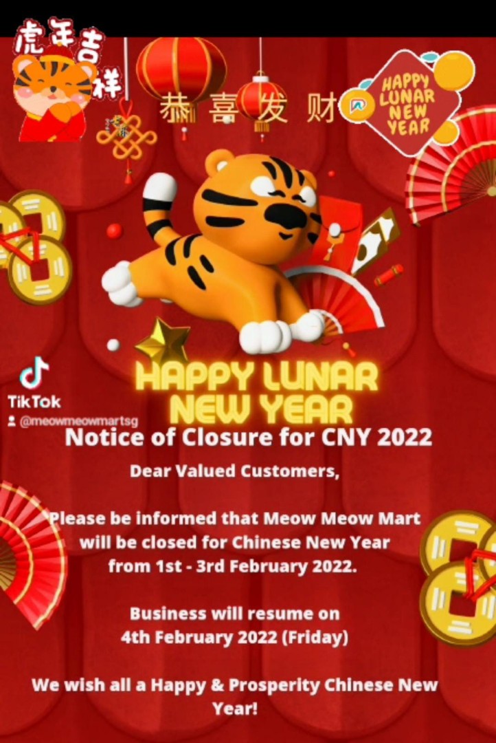 Close from 1st-3rd Feb 2022 CNY, Announcements on Carousell