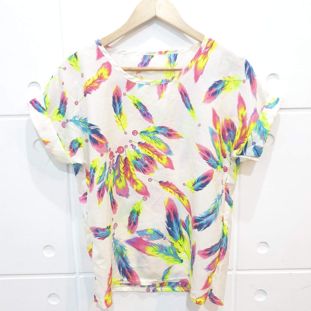 Colorful blouse, Women's Fashion, Tops, Blouses on Carousell