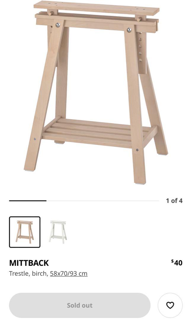 IKEA Mittback Trestle Desk Legs, Furniture & Home Living, Furniture ...