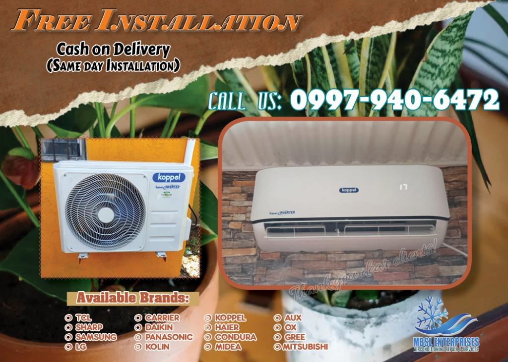 Koppel Super Inverter Split Type Aircon With Free Installation Tv