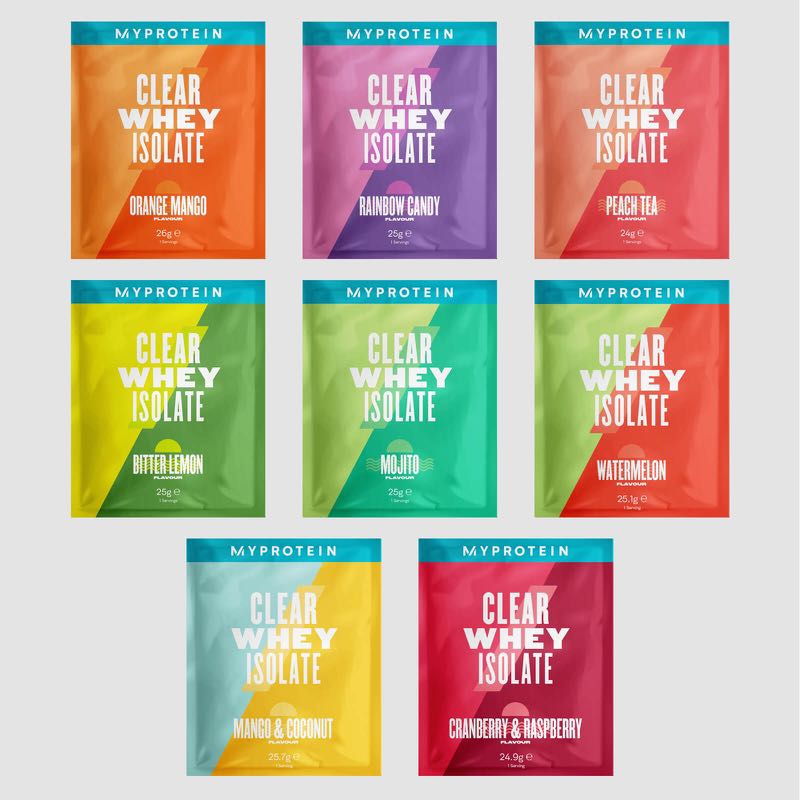 MyProtein Clear Whey Isolate Sample, Health & Nutrition, Health ...