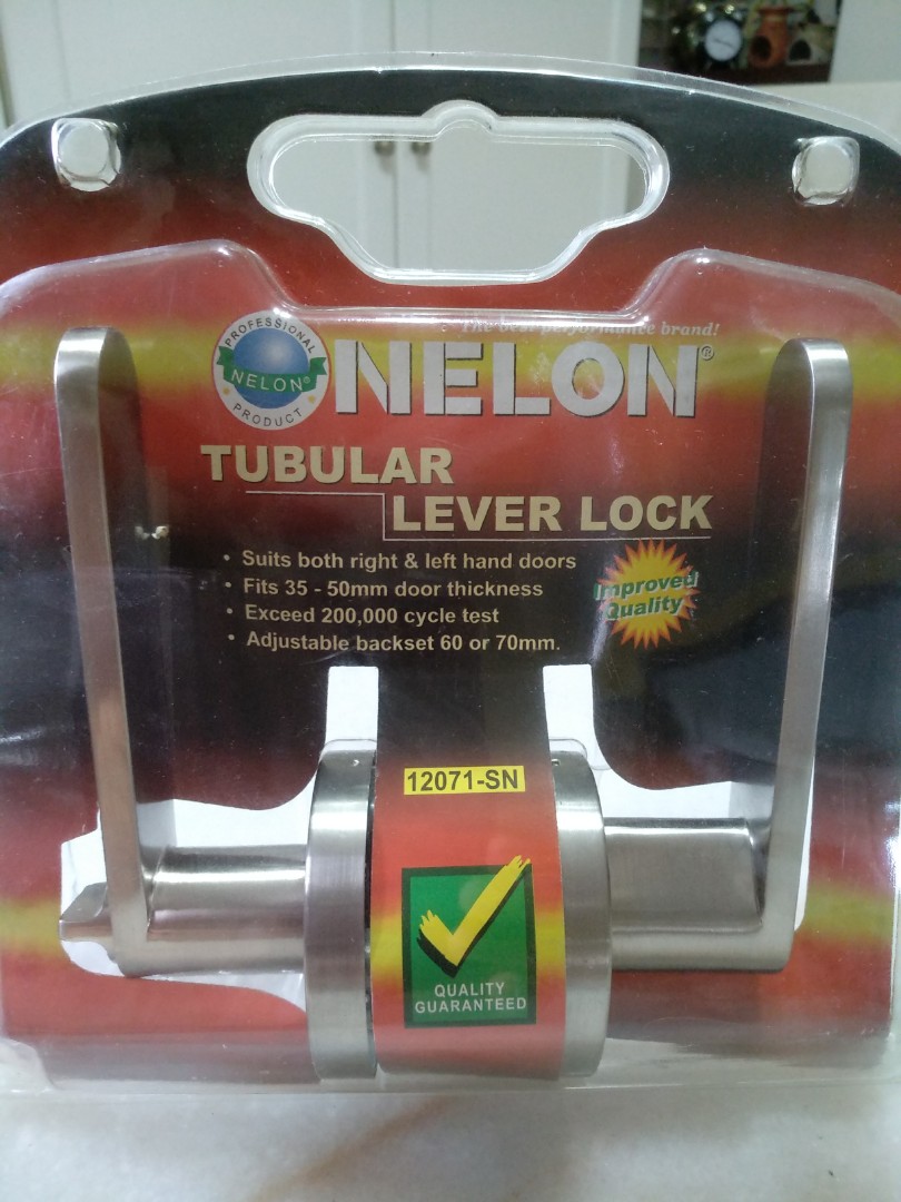 Nelson Tubular Lever Lock - 12071-SN, Furniture & Home Living, Security ...