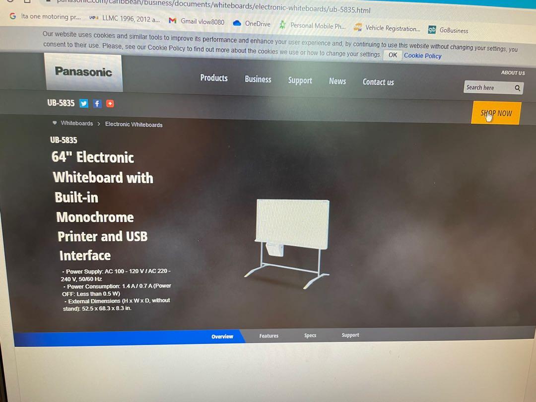 Whiteboard - Panasonic printable whiteboard, Computers & Tech, Printers ...
