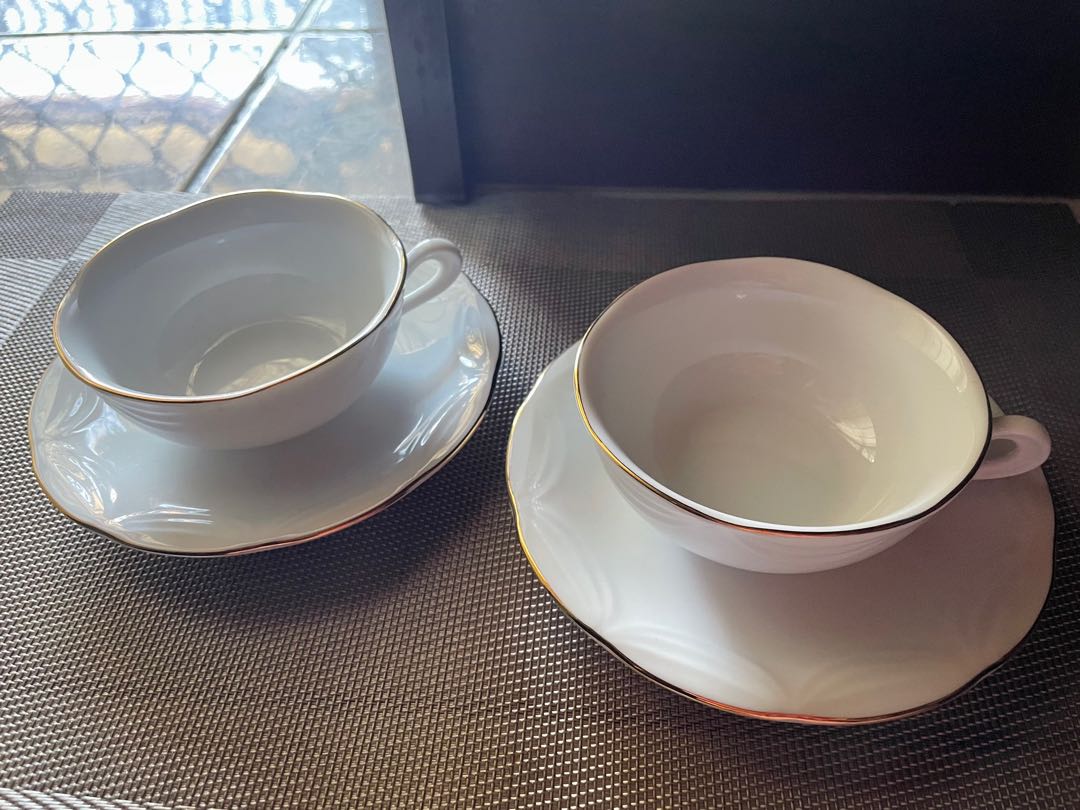Pearl China White Gold Rim Cup and Saucer Brand new set, Furniture ...