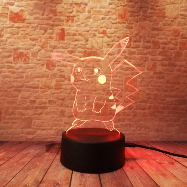 Pikachu 3D Creative Visualization Lamp Romantic Night Lights Table ...