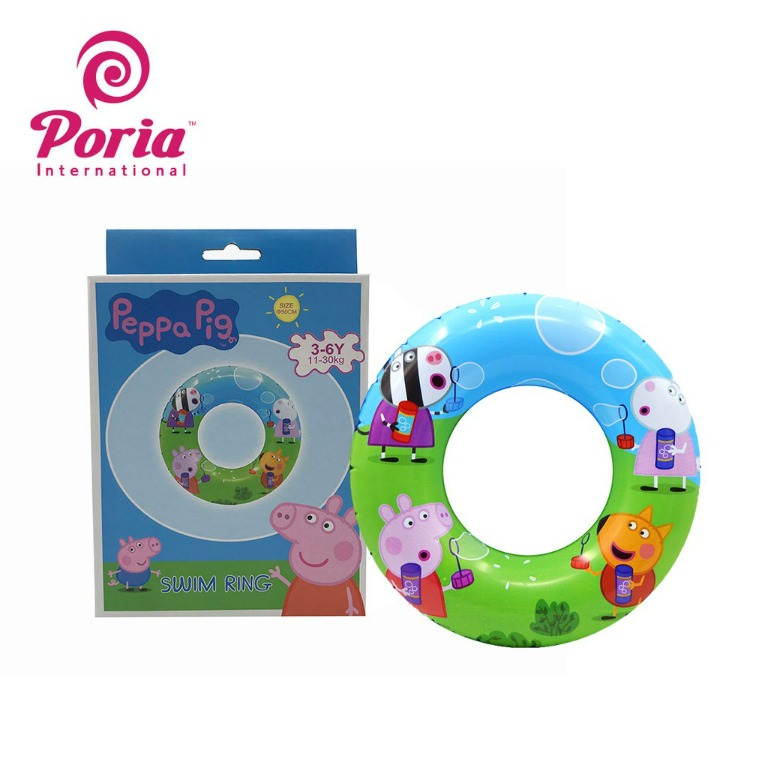 PORIA Peppa Pig Blue Green Kids Swimming Ring Kids Float for Kids and ...