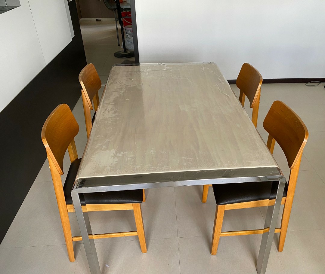 Preloved Marble Dining set, Furniture & Home Living, Furniture, Tables ...