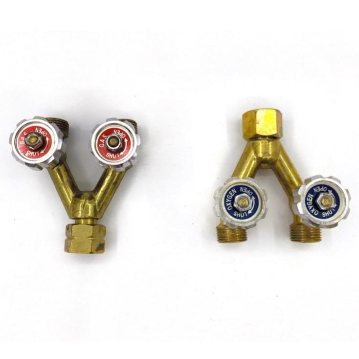 **Ready Stock In Singapore** Y OUTLET VALVE Oxygen / Acetylene Gas Twin ...