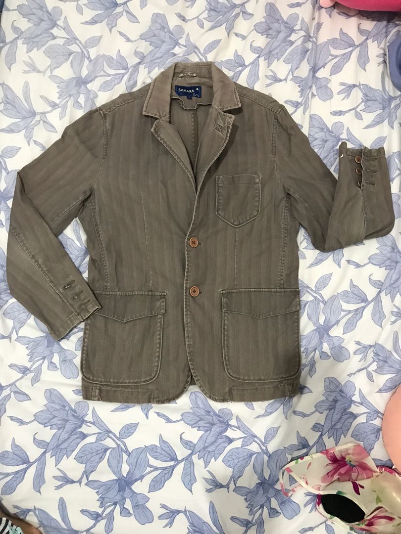 Sahara Men’s Jacket with Collar M, Men's Fashion, Coats, Jackets and ...