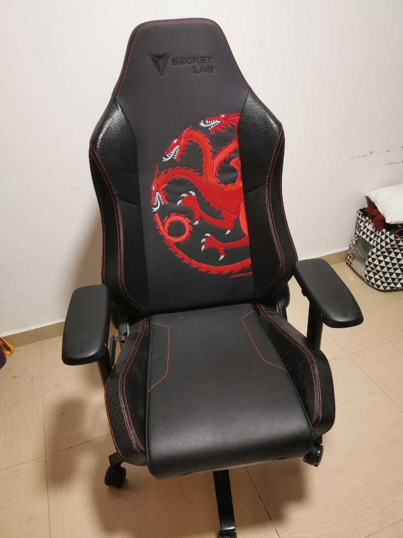 Secret Lab Omega Chair - Targaryen (Game of Thrones), Furniture & Home ...