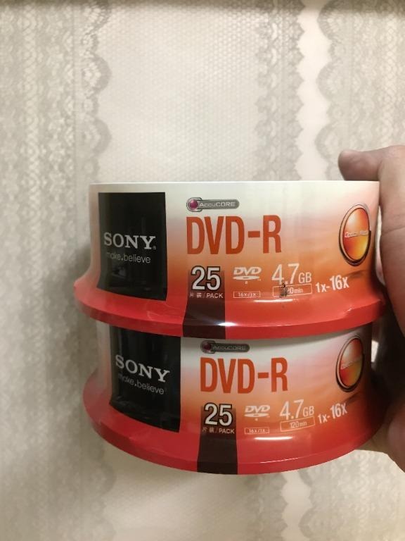 Sony DVD-R 燒碟 刻錄光盤 吉碟 空白光碟 25Pack*2 4.7G/Go 1x-16x 刻錄光碟 空白光碟 DVD 25片*2 共50片, 興趣及遊戲, 音樂樂器 & 配件 ...