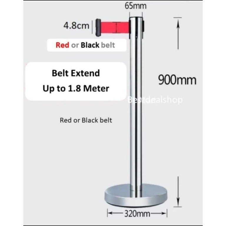 STAINLESS STEEL RETRACTABLE QUEUE POLE, Furniture & Home Living, Home ...