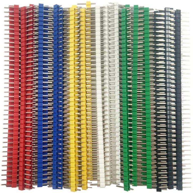 Straight Male Pin Header Multi Colour 1 x 40 Ways Pin 2.54mm Pitch ...