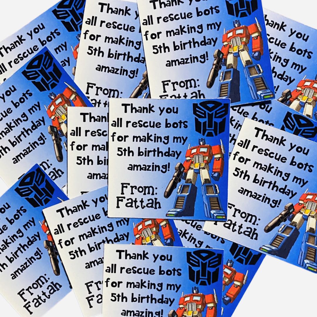 Transformer Birthday Stickers, Hobbies & Toys, Stationery & Craft, Art ...