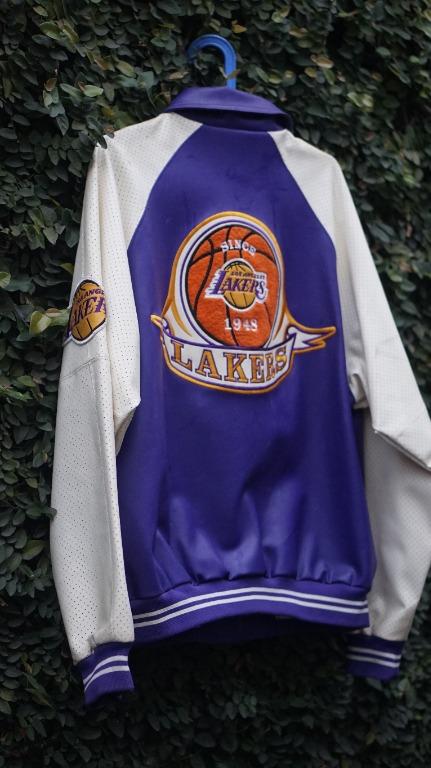 Vintage LA Lakers 90's NBA Team Mighty Mac Leather Jacket L, Men's ...